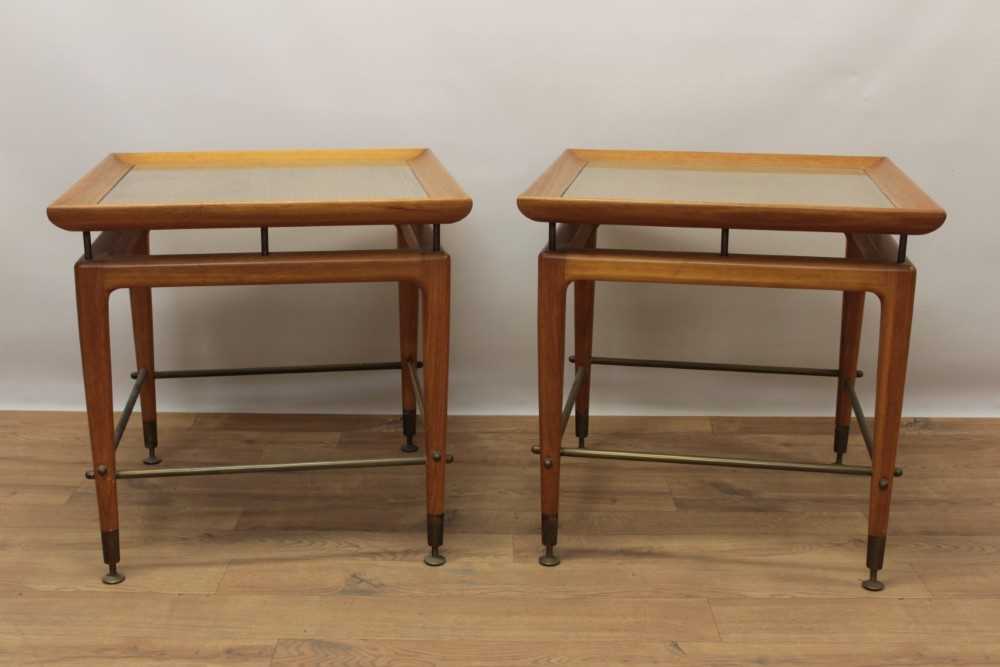 Lot 1335 - Pair of stylish eucalyptus and rattan glass