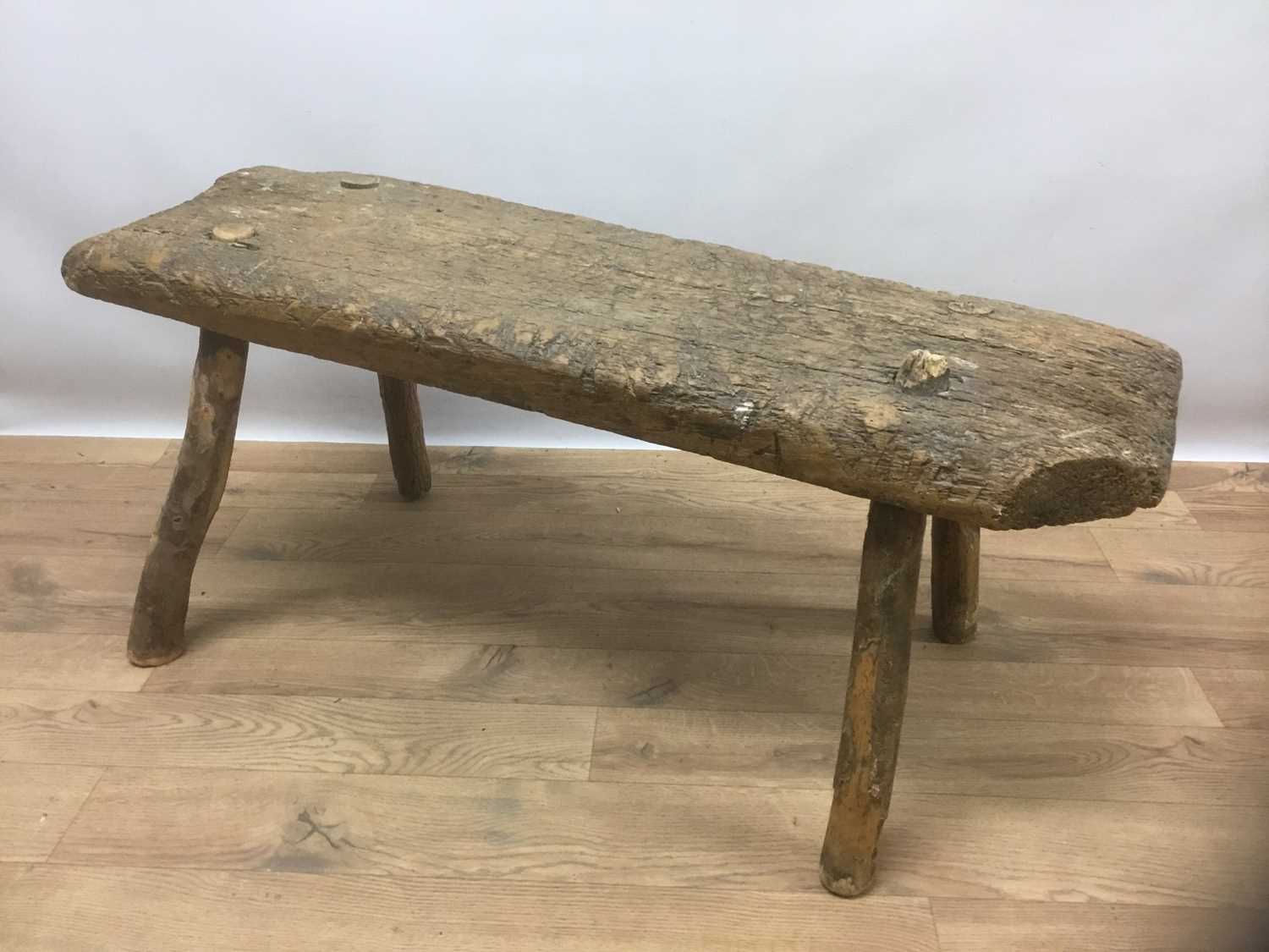 Lot 1074 - 19th century rustic long stool