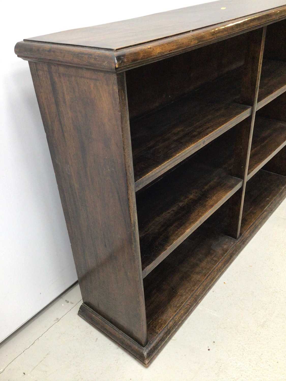 Lot 20 - Oak low bookcase, 120cm wide x 28cm deep x