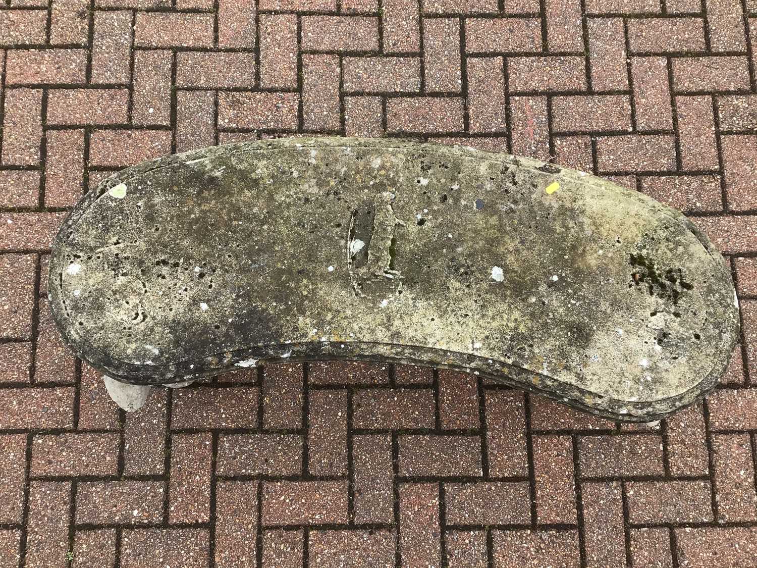 Lot 52 - Concrete garden bench with otter supports