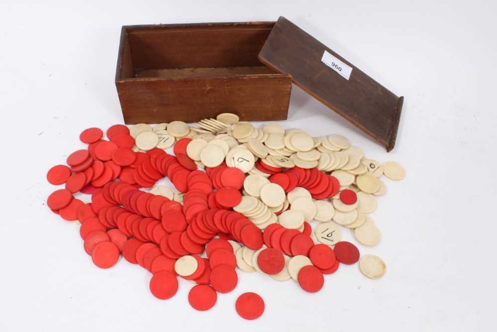 Lot 960 - Large quantity of red and white stained bone