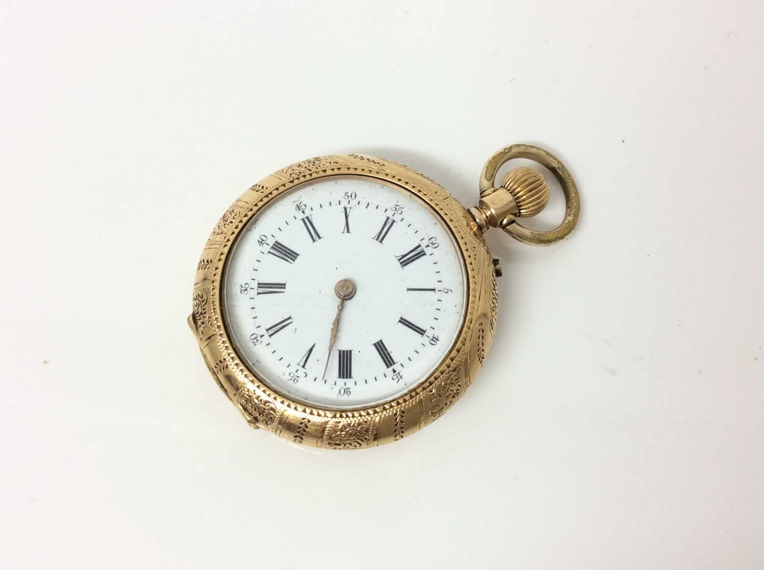 Lot 713 - Late 19th century Swiss 18ct gold fob watch