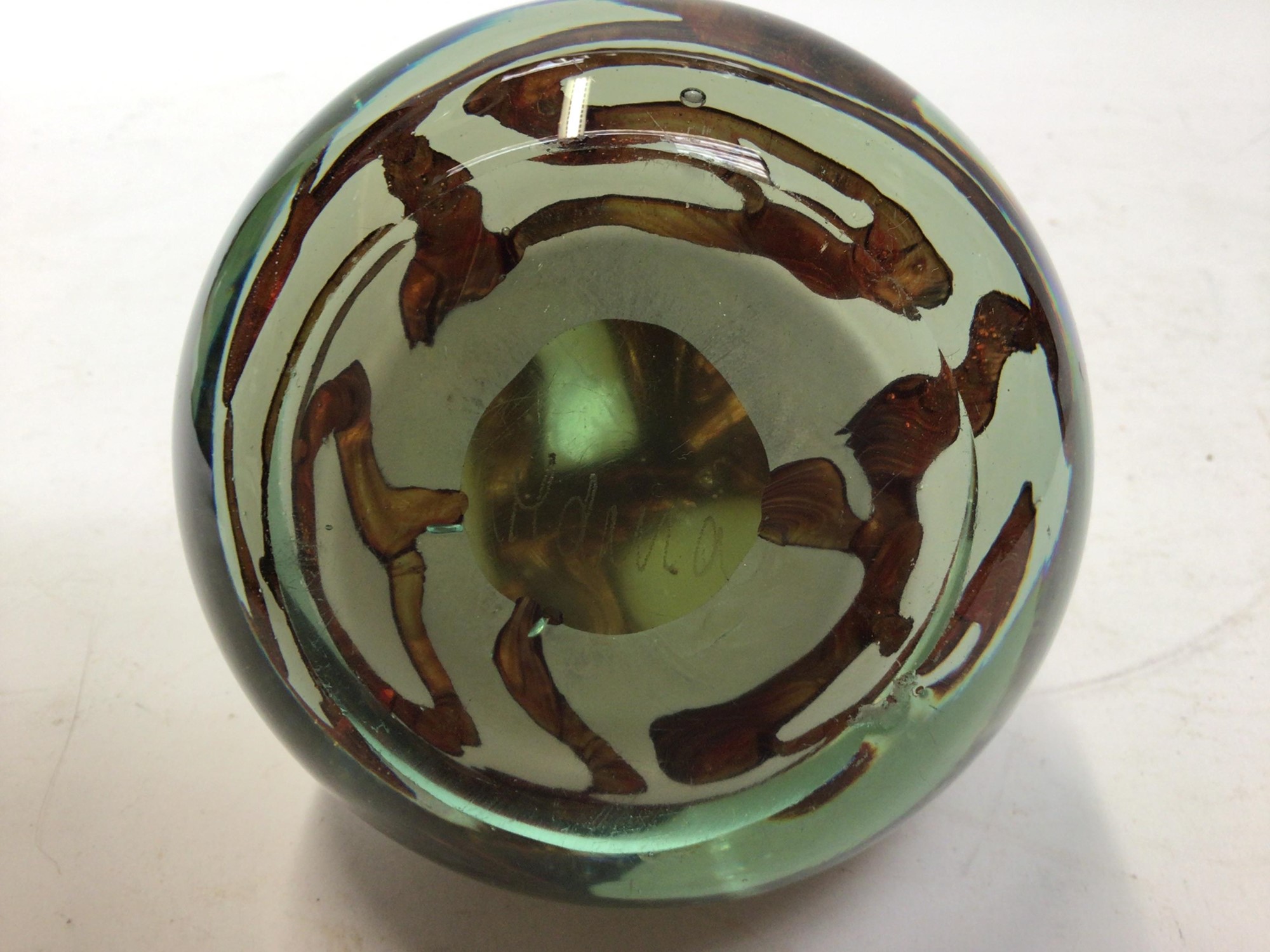 Lot 1075 - Five various Mdina glass paperweights