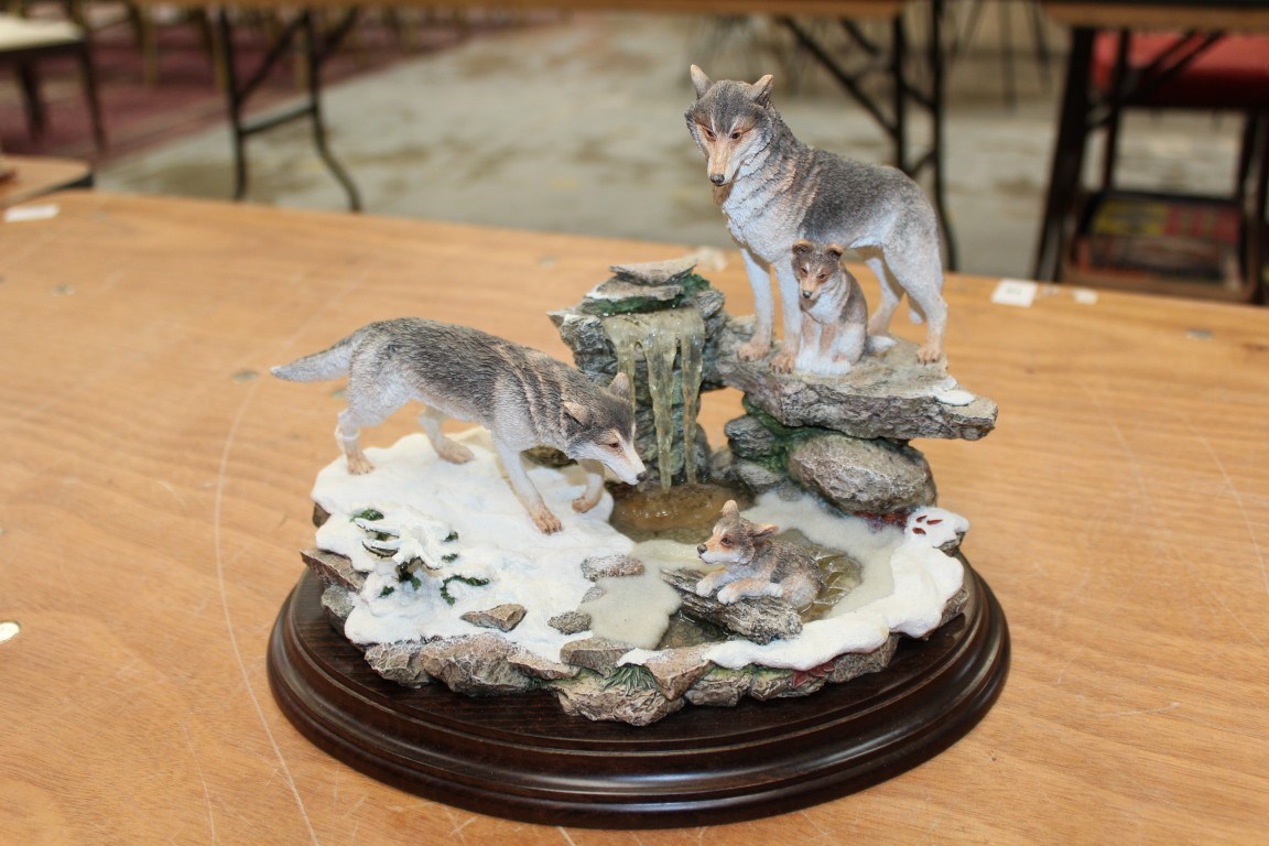 Lot 1142 - Country Artists sculpture of Wolves - An