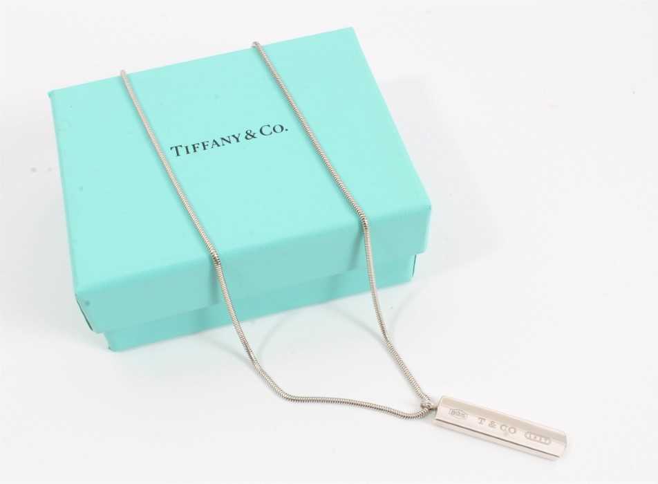 Lot 243 - Tiffany & Co. silver pendant on chain, boxed