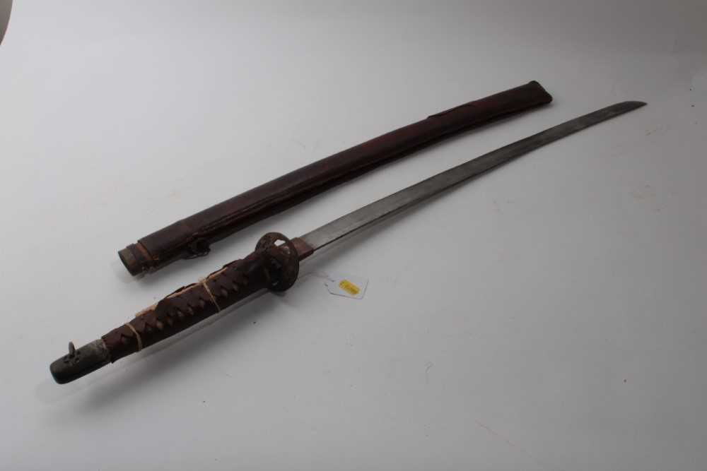 Lot 959 - 19th century Japanese katana with iron tsuba