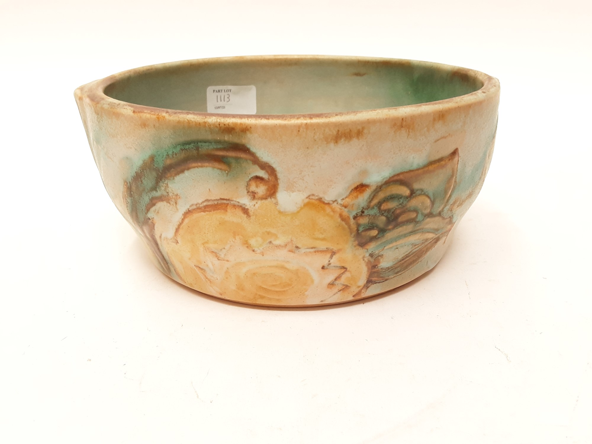 Lot 1113 - 1930s Denby Danesby Ware vase with owl