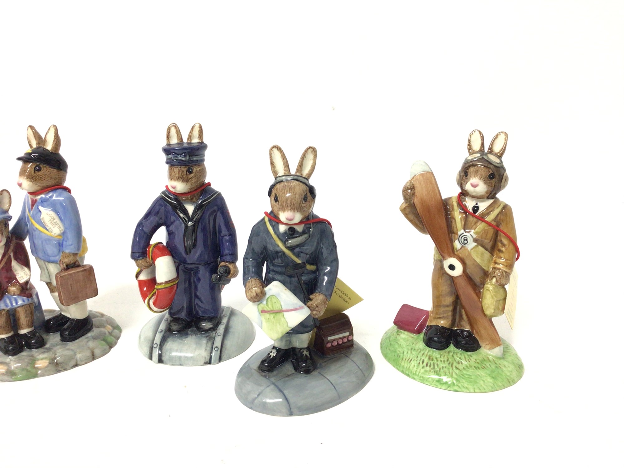 Lot 1148 - Six Royal Doulton Bunnykins World War II