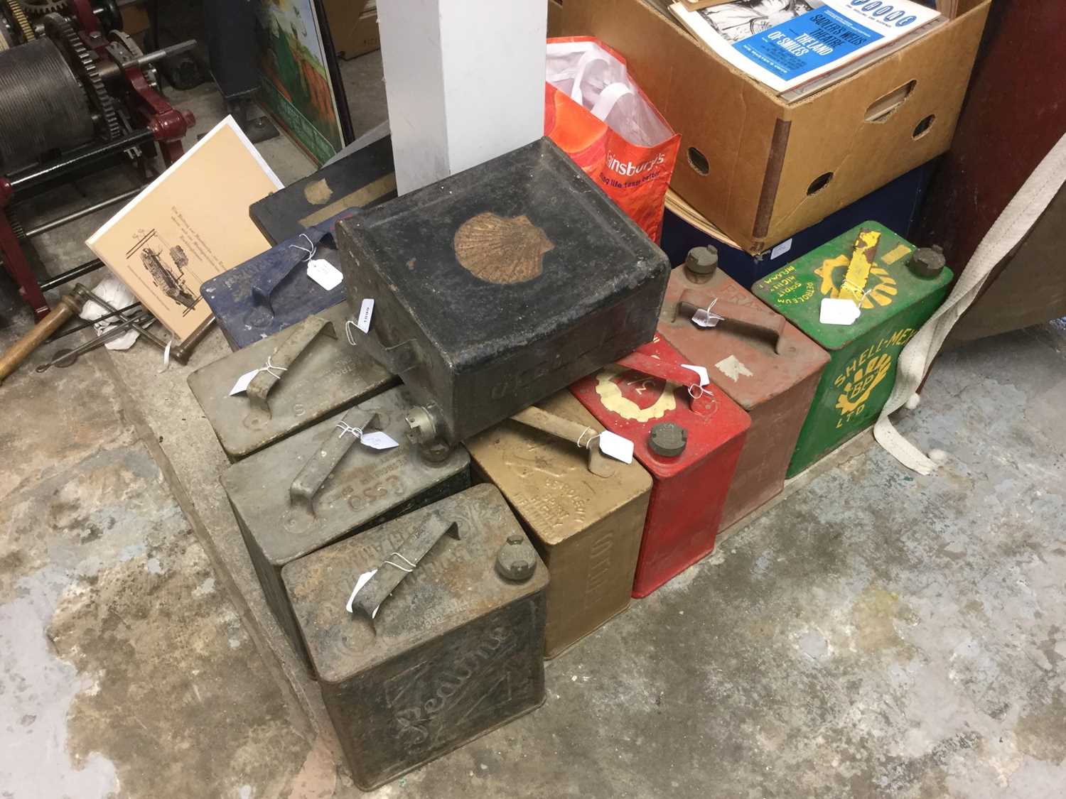 Lot 1899 - Collection of ten vintage fuel cans to