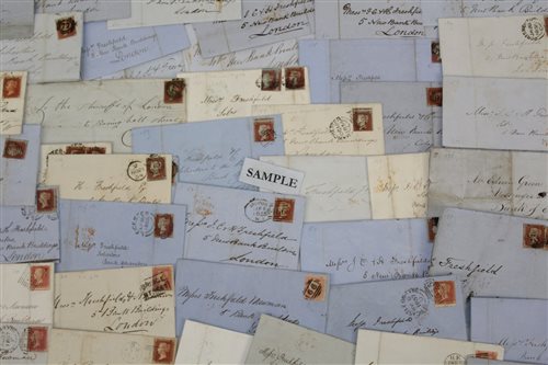 Lot 1391 - Postal History - shoebox containing G.B. 1d