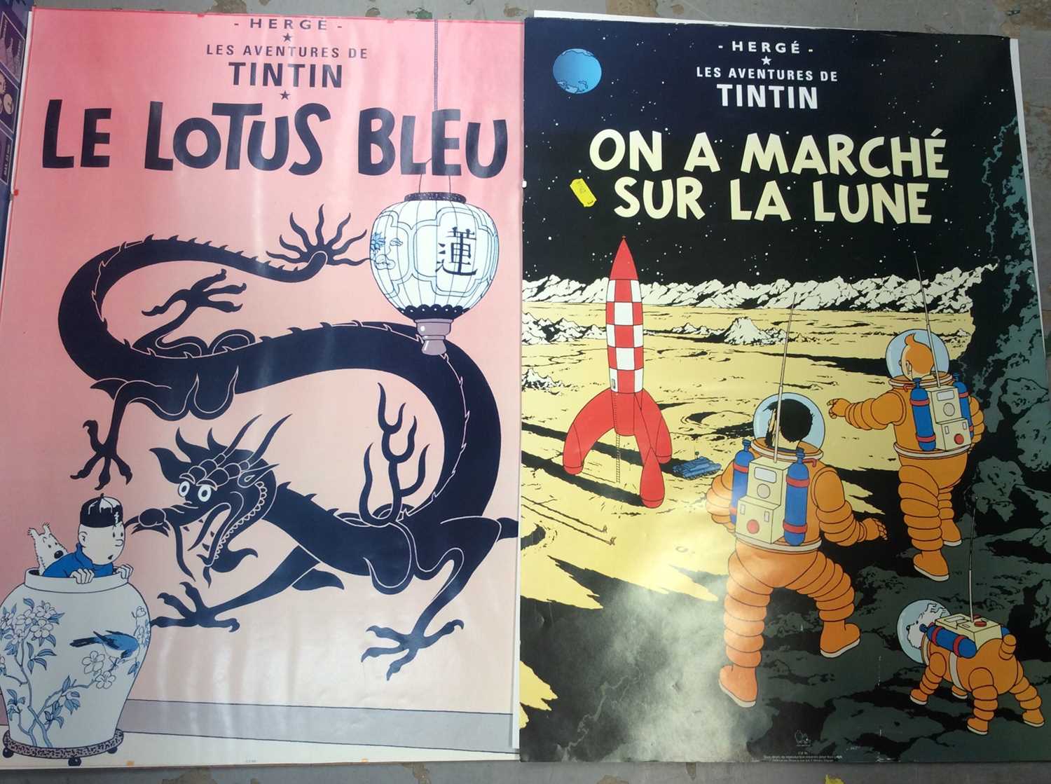 Lot 449 - Two TinTin posters and a box of TinTin