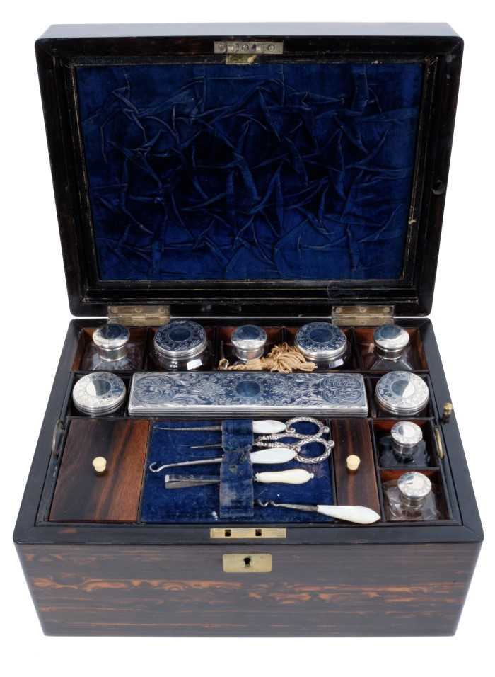 Lot 792 - Victorian coromandel toiletry box with