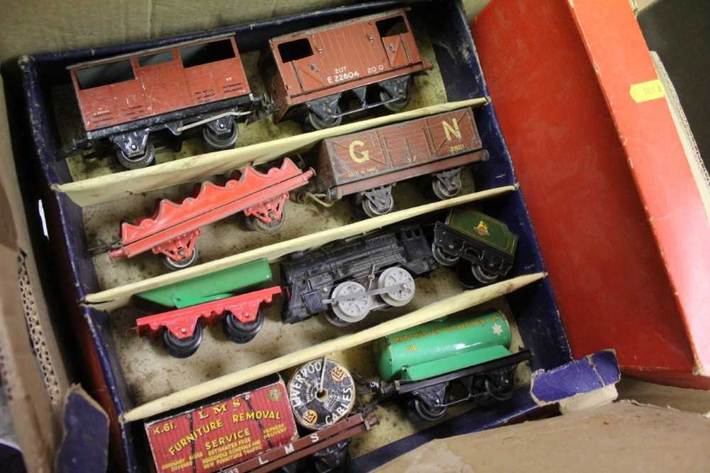 Lot 1899 - Three boxes of Hornby tinplate O gauge