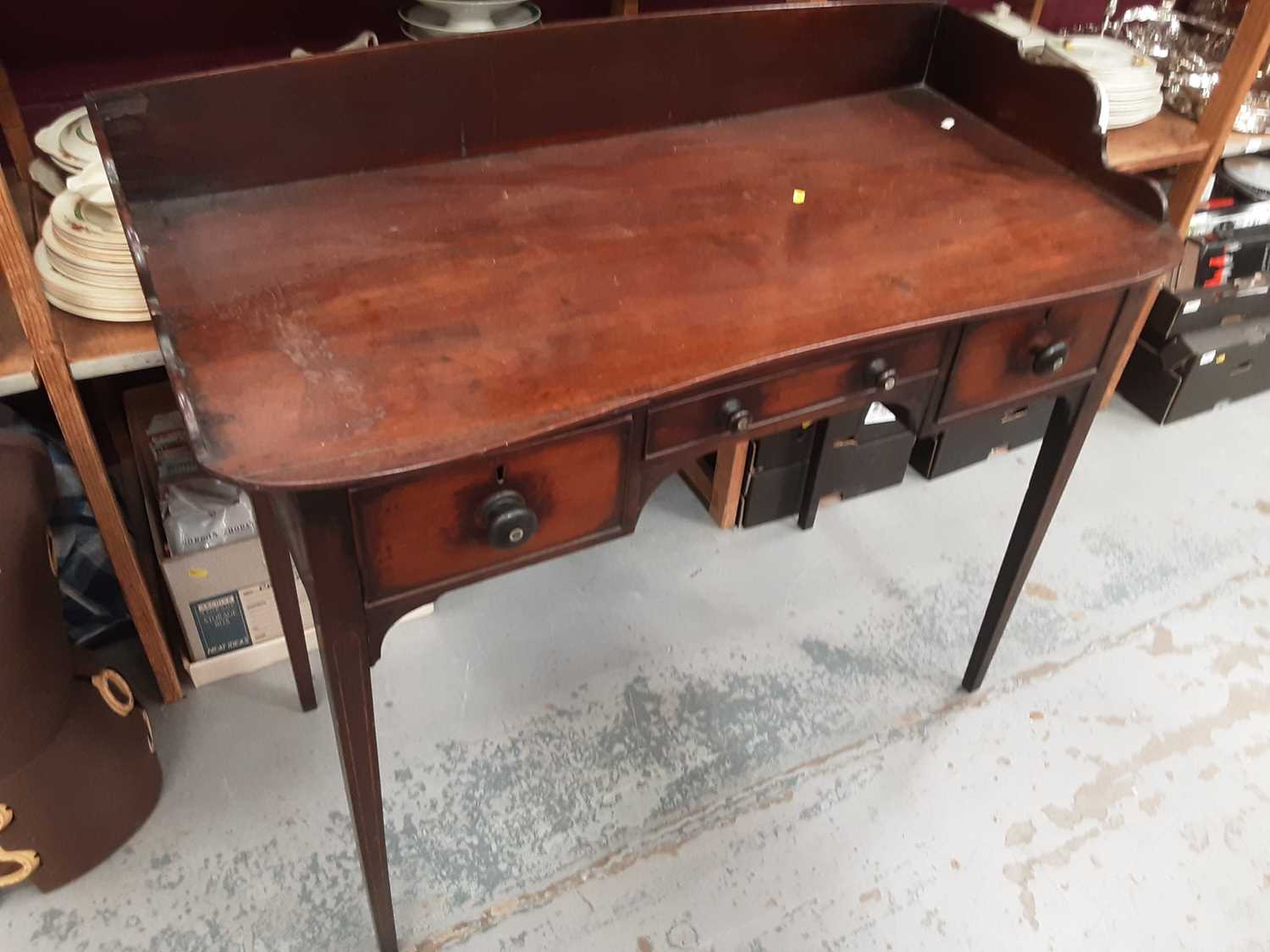 Lot 898 - Victorian mahogany kneehole sideboard with