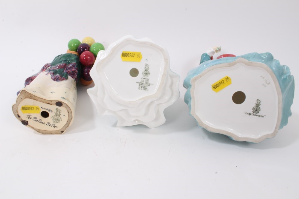Lot 1110 - Three Royal Doulton figures- The Balloon