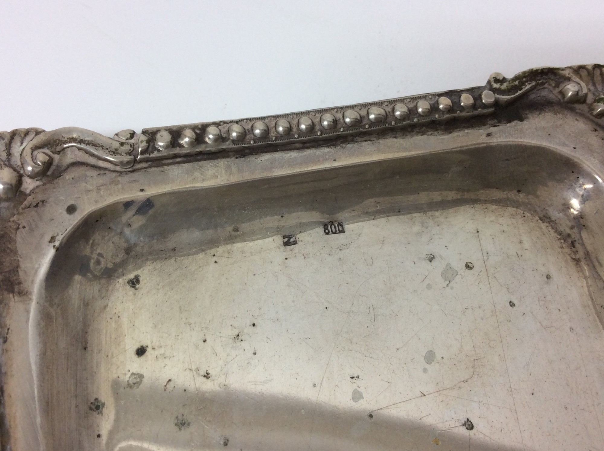 Lot 659 - German silver (800) rectangular pen tray