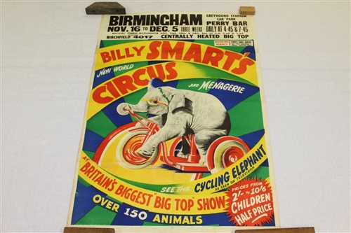 Lot 1929 - Vintage Billy Smart's Circus poster