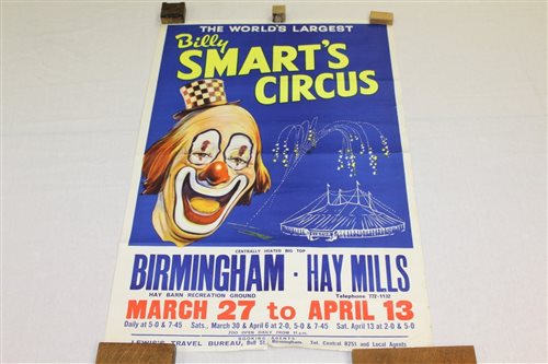 Lot 1930 - Vintage Billy Smart's Circus poster