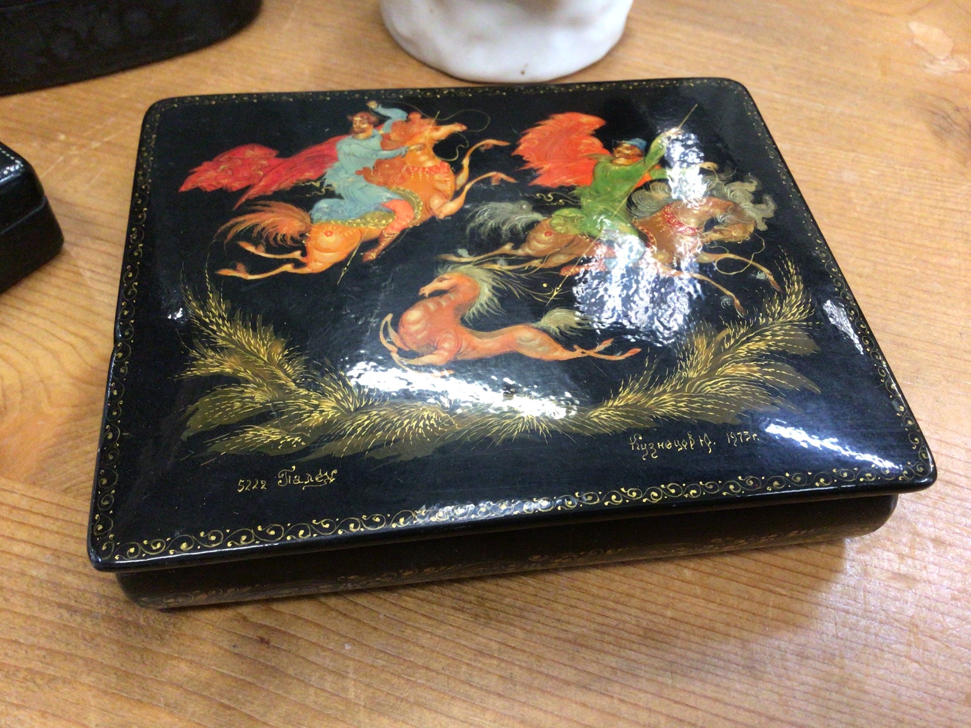 Lot 50 - Russian lacquer boxes, Russian porcelain