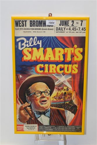 Lot 1904 - Vintage Billy Smart's Circus poster for