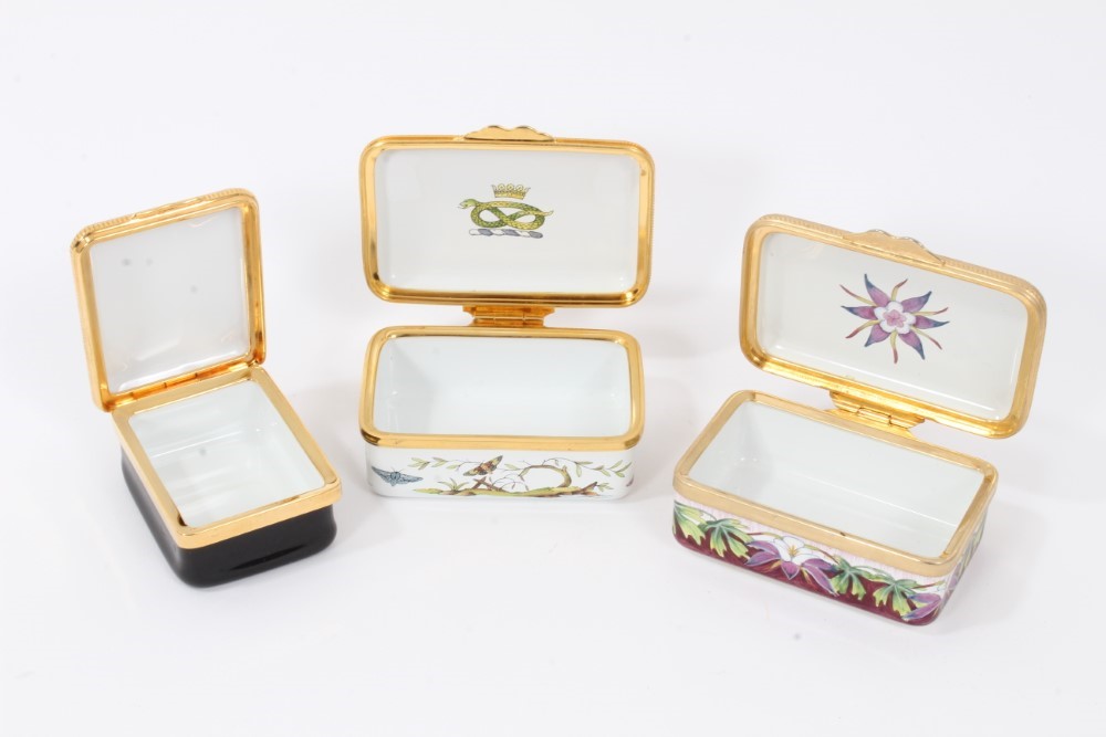 Lot 710 - Three enamel boxes