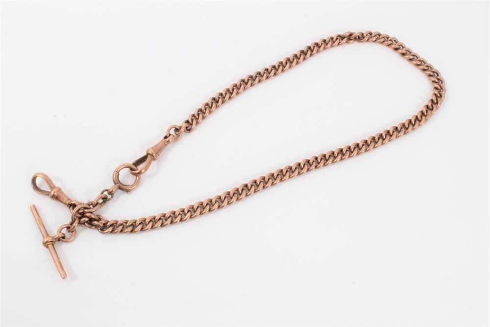 Lot 558 - Edwardian 9ct rose gold watch chain with
