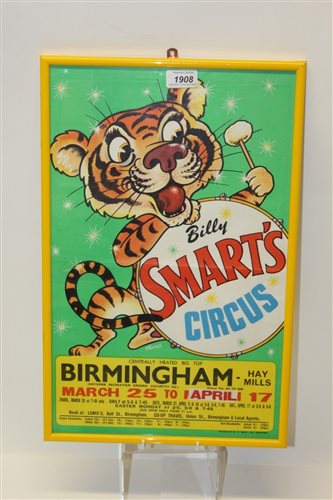 Lot 1908 - Vintage Billy Smart's Circus poster for