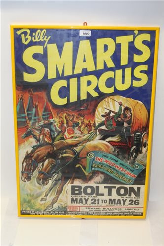 Lot 1900 - Vintage Billy Smart's Circus poster for