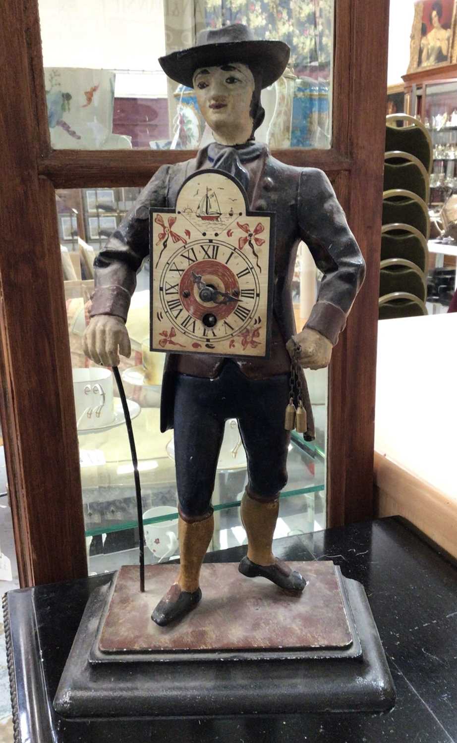 Lot 606 - Cast metal painted figure of a gentlemen
