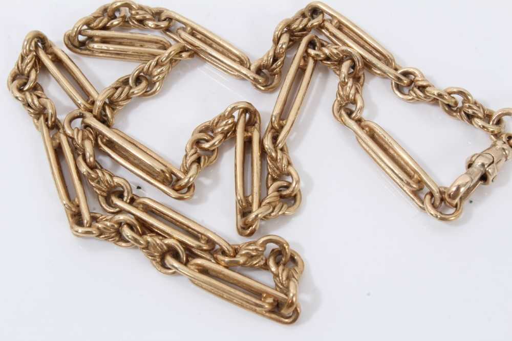 Lot 119 - Edwardian style 9ct gold fetter link watch