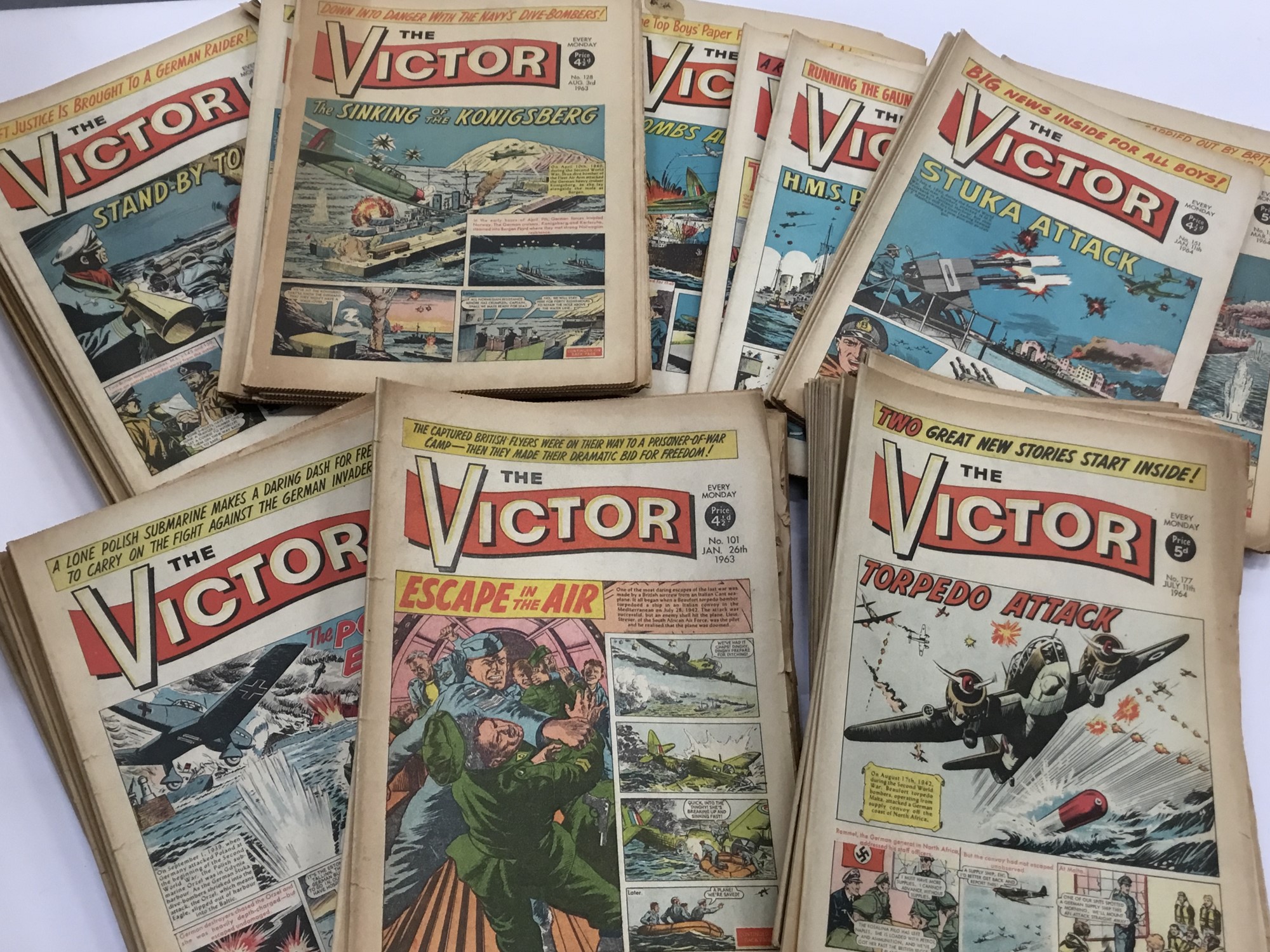 Lot 1593 - Over 300 issues of The Victor comic, from