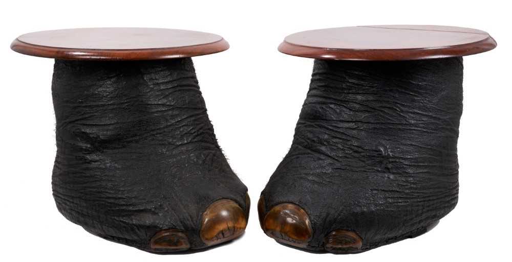 Lot 919 - Pair of early 20th century elephant foot