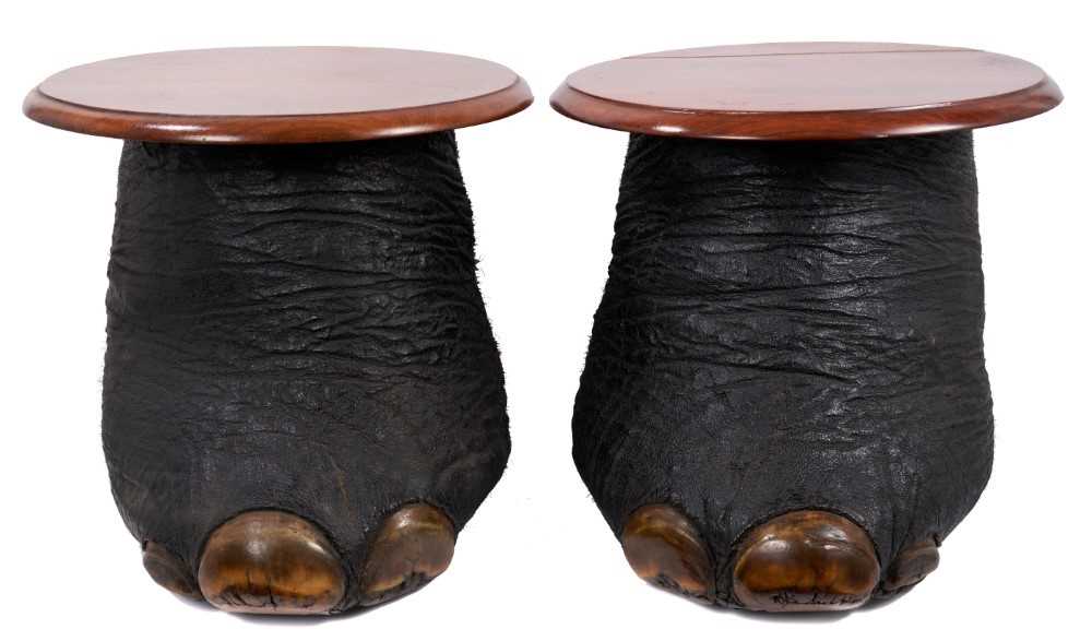 Lot 919 - Pair of early 20th century elephant foot