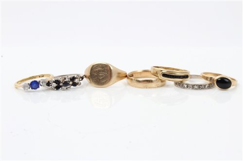 Lot 1620 - Group of seven rings - to include gold