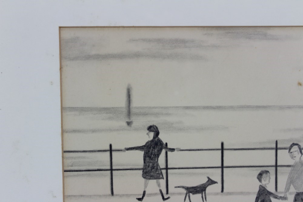 Lot 986 - Manner of L. S. Lowry, pencil drawing