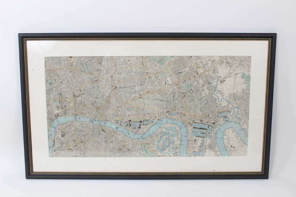 Lot 909 - 1885 map of London from Bacons Geographical