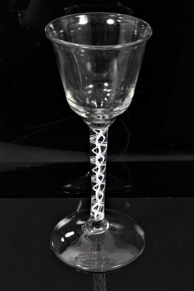 Lot 172 - 18th century wine glass, ogee bowl with