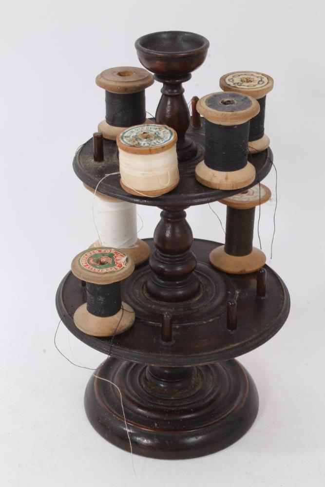 Lot 876 - Victorian turned wood bobbin tree with