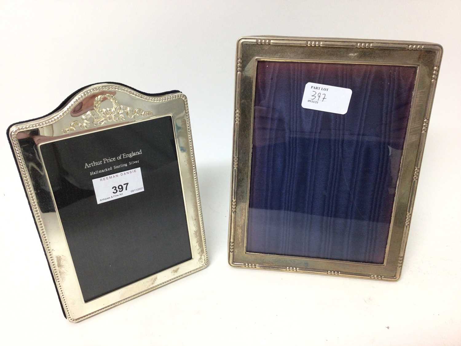 Lot 397 - Two silver photograph frames, one by Arthur