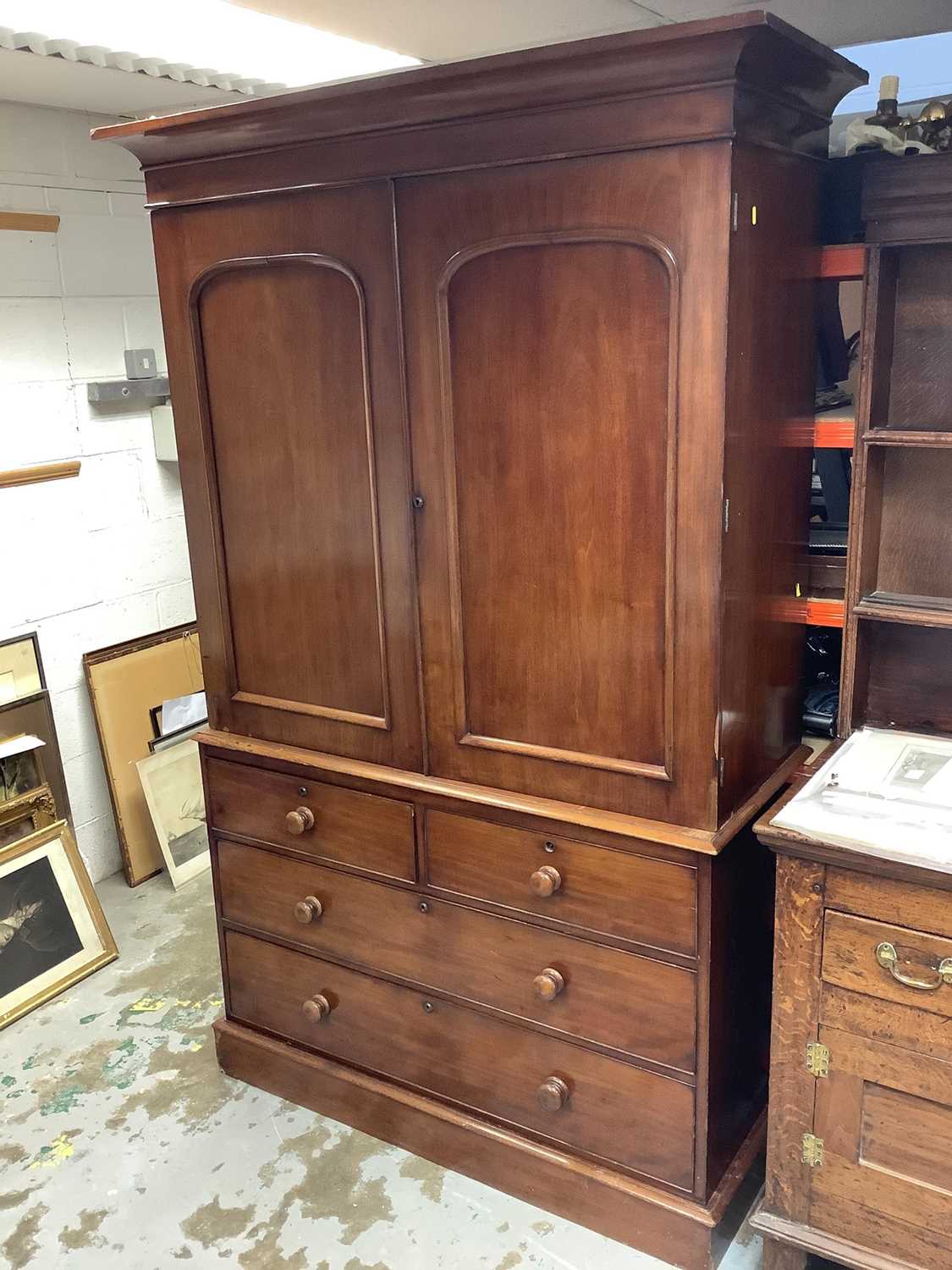 Lot 1460 Victorian mahogany linen press with