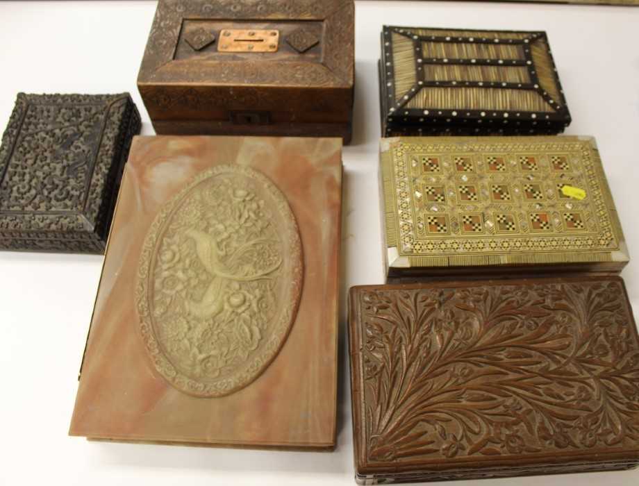 Lot 2483 - Porcupine quill box together with other
