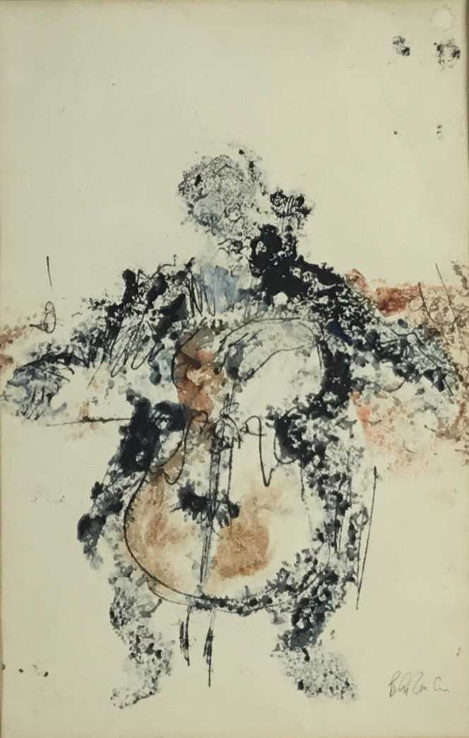 Lot 185 - Bernard Rooke (b. 1938), mixed media - Cello