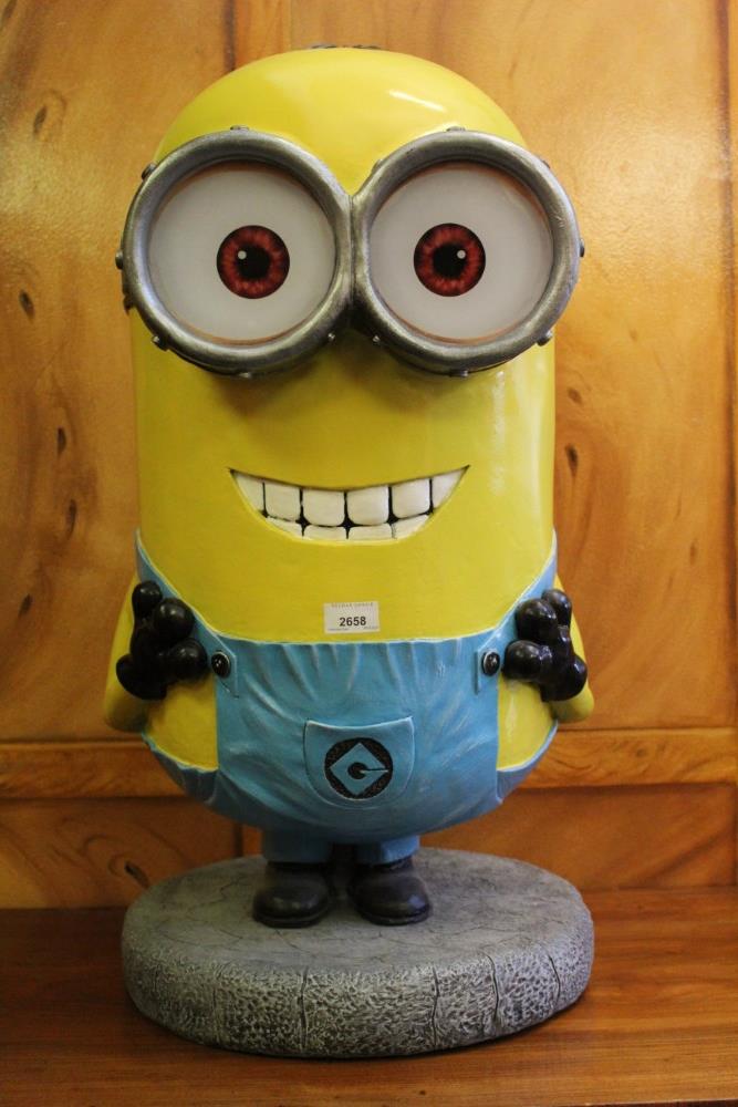 Lot 2658 - Large custom made fibreglass resin Minion,
