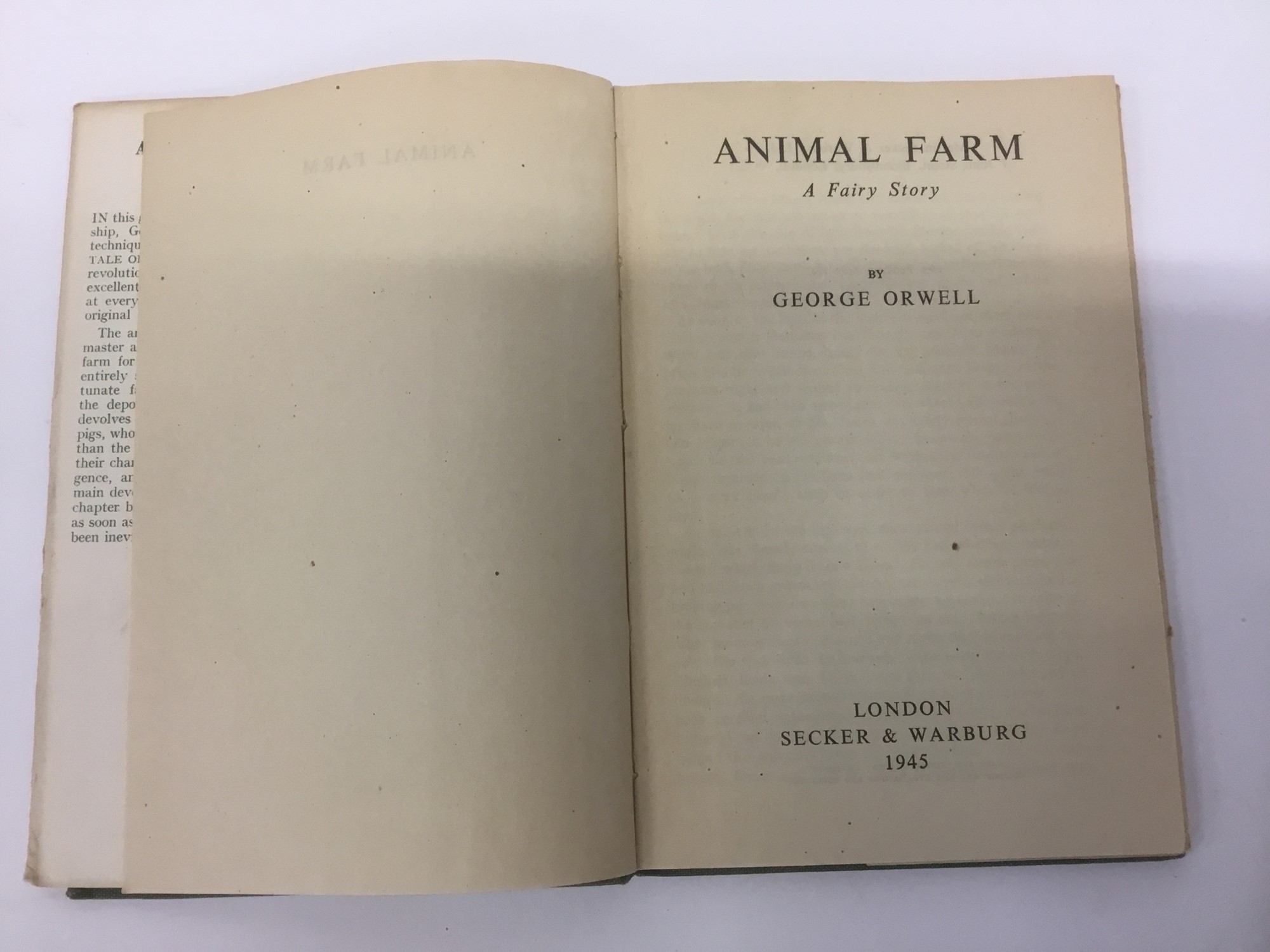 Lot 1702 - George Orwell: Animal Farm, first edition,