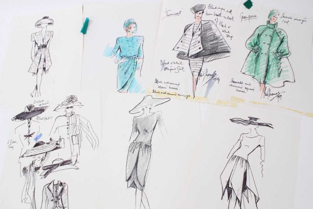 Lot 2186 - Seven original fashion designs by Ian