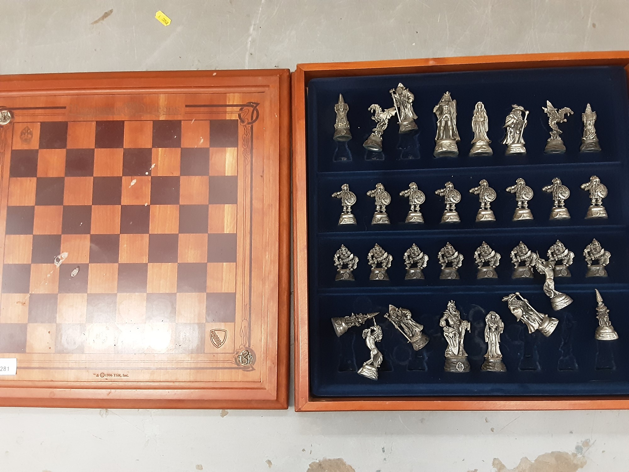 Lot 1281 - Pewter Dungeons and Dragons chess set,