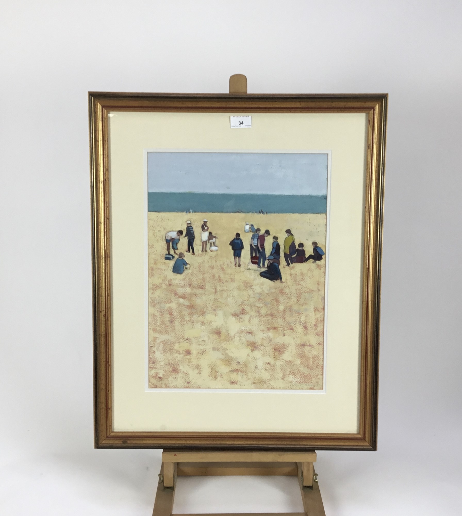 Lot 34 - Arthur Hackney (b. 1925) gouache - Figures on